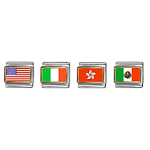 Clearly Charming Flag and Patriotic Italian Charm 8 Charm Bundle