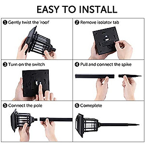 GIGALUMI Solar Path Lights 8 Pack, Solar Powered Garden Lights Outdoor, Bright Solar Yard Lights Waterproof for Landscape, Lawn, Pathway, Walkway and Driveway (Cold White)