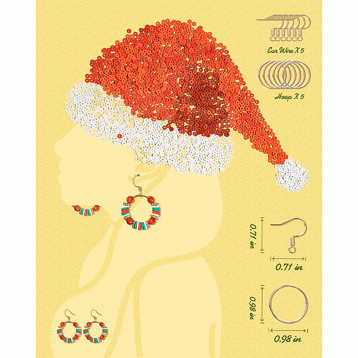 Deinduser Clay Beads Bracelet Making Kit, 6000pcs Cute Clay Bead Set, DIY Crafts Gifts for Girls Kids Age 6-12