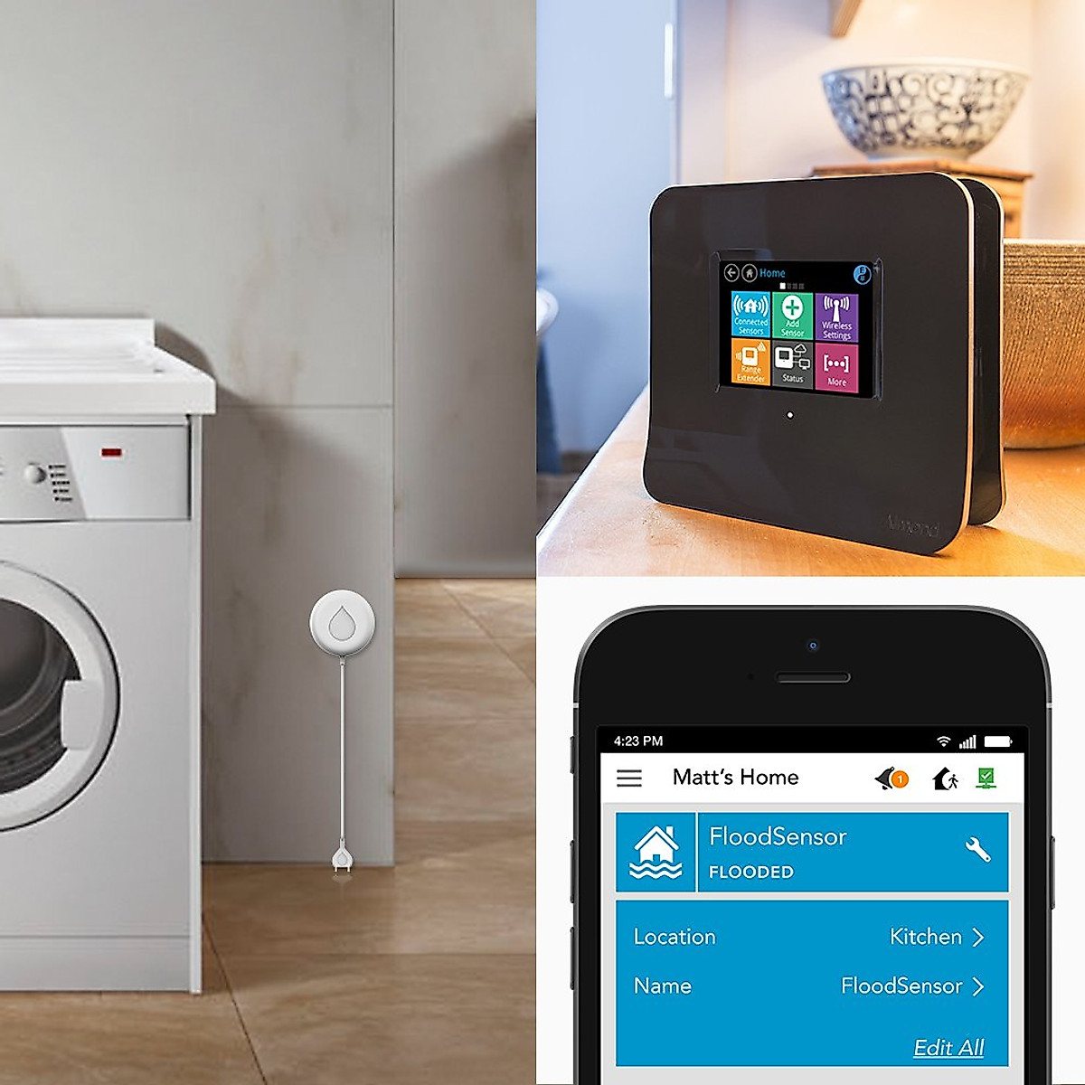 Securifi Water Leak Detection Kit: Almond 2015 Router and 1x Flood Sensor