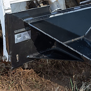 Titan Attachments Economy Series Skid Steer Stump Bucket Tree Scoop, Universal Quick Tach, HD Serrated Leading Edge, Ideal for Ripping Roots & Removing Smaller Tree Stumps, Light Construction