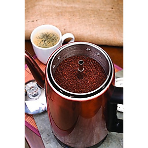 Euro Cuisine PER12 Electric Percolator 12 Cup Stainless Steel Coffee Pot Maker - Copper Finish