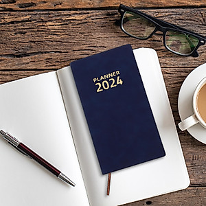 Cabilock Schedule Notebook 2024 Agenda Book The List Office Delicate Imitation Leather Academic Planner