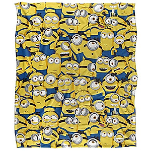 Minions Blanket, 50"x60", Minion Group Silky Touch Sherpa Back Super Soft Throw Blanket