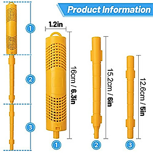 4 Pack Spa in-Filter Mineral Sticks Parts Cartridge Sticks for Hot Tub Spa Swimming Pool Fish Pond Filter Cartridge, Last for 4 Months (Blue & Yellow)