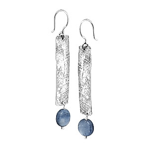 Silpada 'World Ocean' Natural Kyanite Rectangular Drop Earrings in Sterling Silver