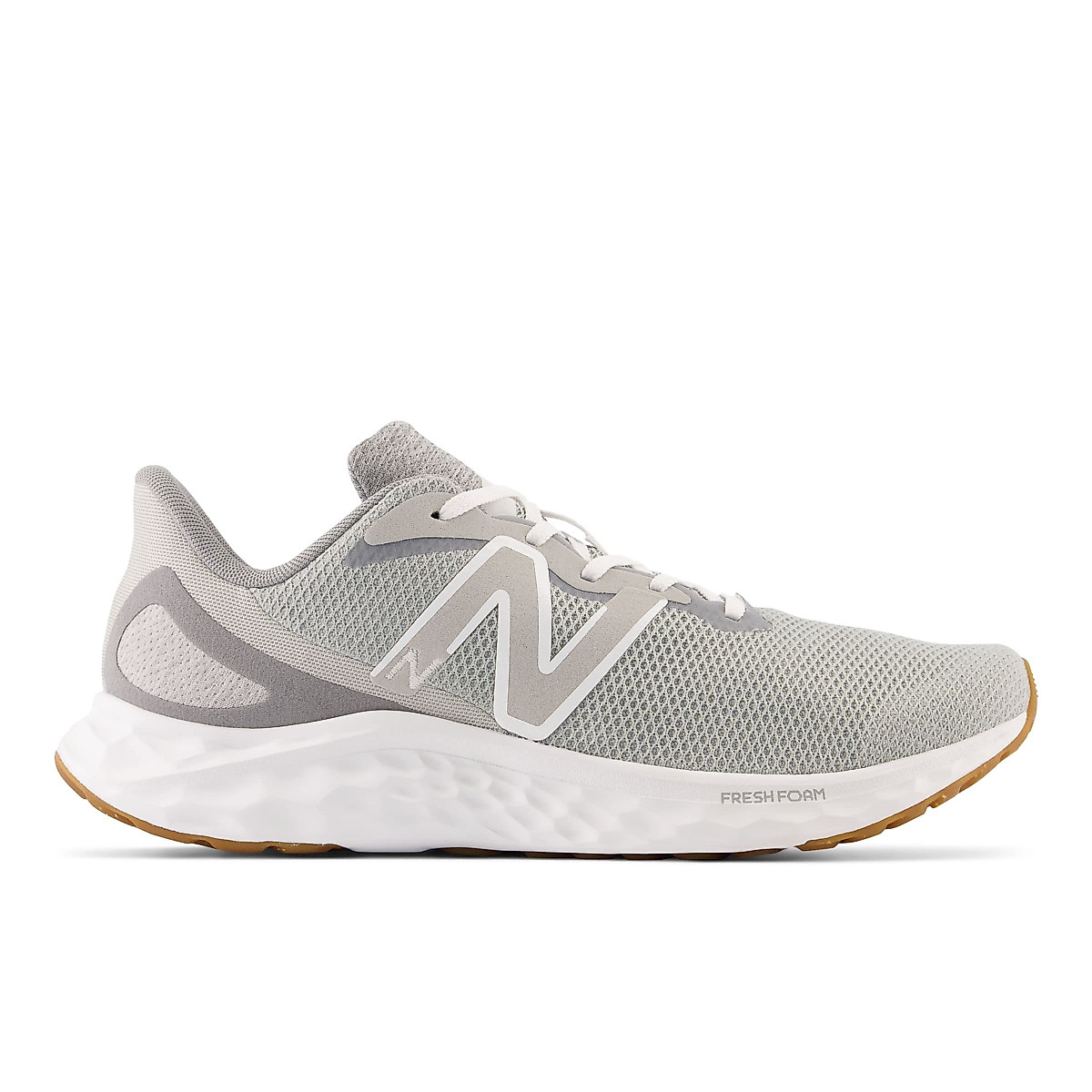 New Balance Men's Fresh Foam Arishi V4 Running Shoe, Grey/Gum, 10.5