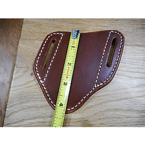 Pancake custom Leather knife Sheath fits a Buck 110/112 right draw. Buffalo leather. Golden Brown