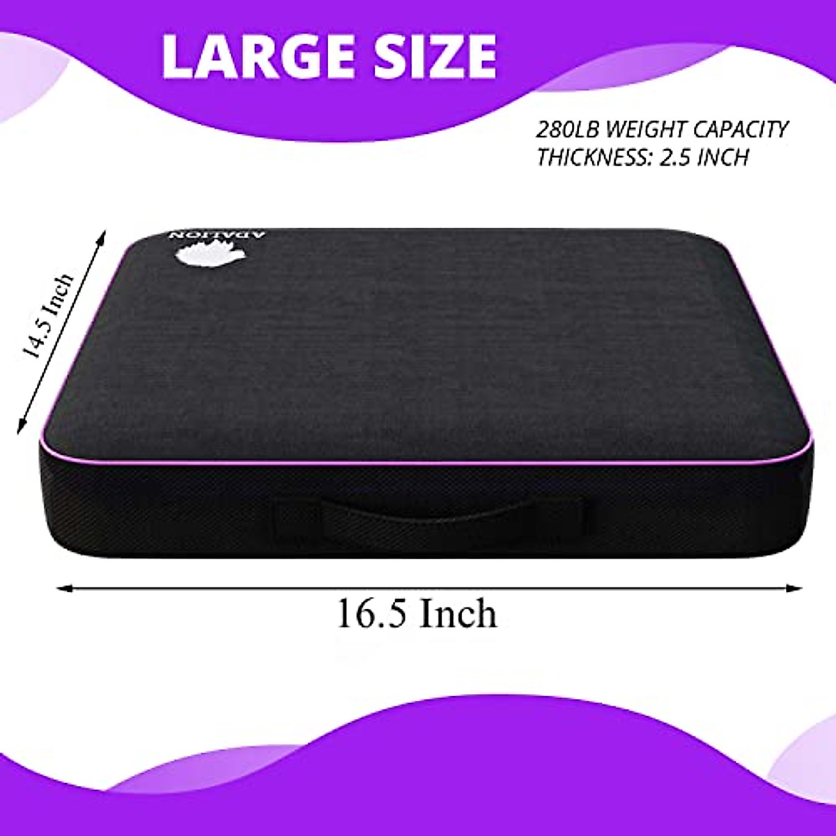 Adalion Large Seat Cushion For Long Sitting And Lasting Comfort, Upgraded THICK Gel&Memory Foam For Tailbone Pain Relief, Office Cooling Honeycomb Pad Great For Wheelchair, Sciatica&Coccyx And Driving