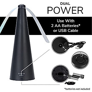 MODERN LYFE Fly Fan for Tables - USB or AA Battery Powered - Fly Swatter for Outdoor Dining Or Food at Parties, Restaurants, Outdoor Table, Fly Spinner, Keep Flies Away (Black - 1 Pack)