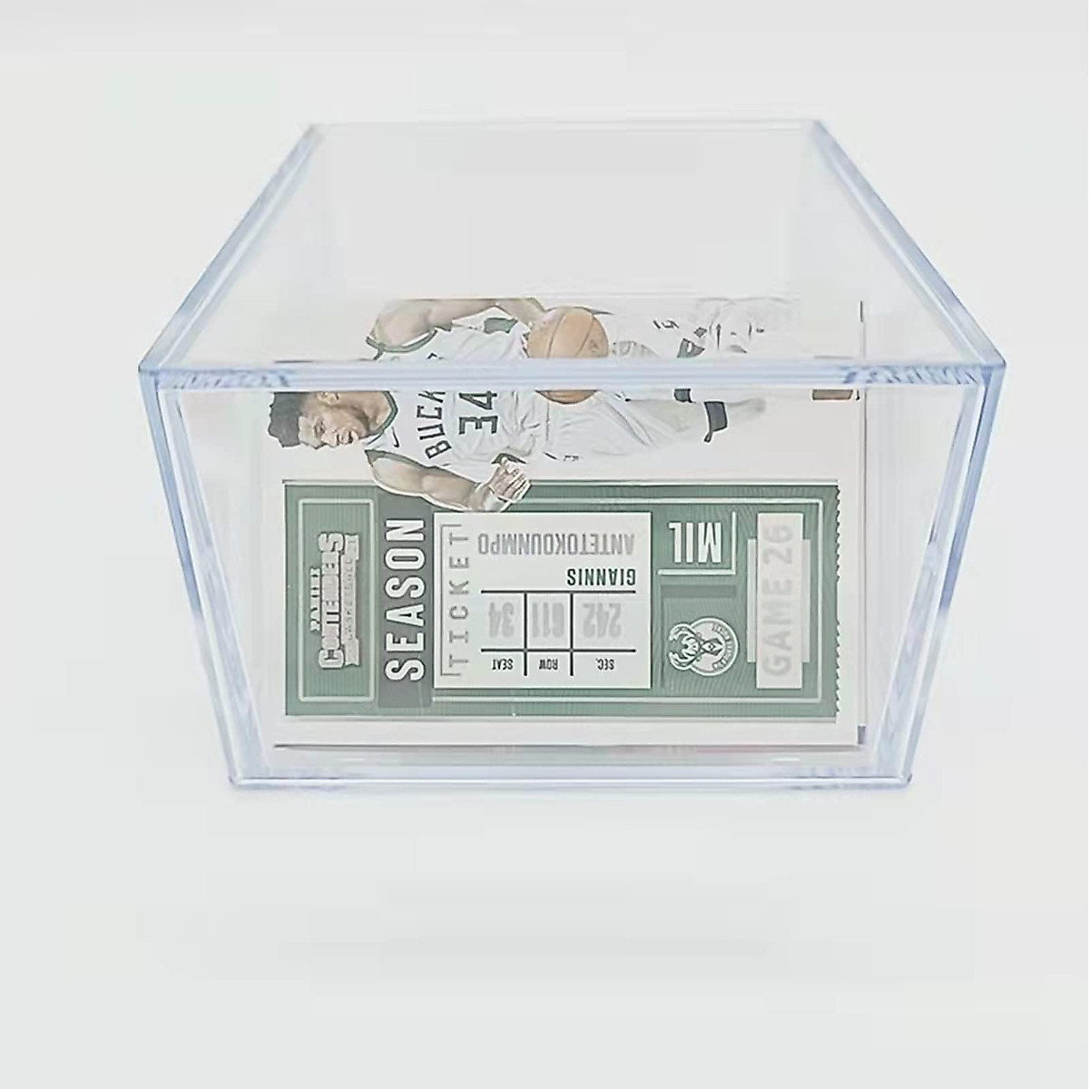 for Pokemon Cards Box, Acrylic Trading Card Storage Organizer Clear Boxes,for Sports Football, Basketball, Baseball, Hockey Magic Cards,White 1 Pack