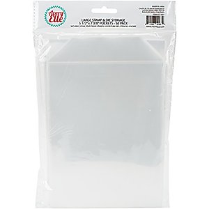 Avery Elle SS-5001 Stamp & Die Storage Pockets 50/Pkg Large 5 ½” x 7 3/8" , white/clear , Single Pack