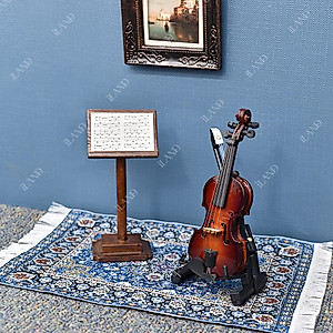 iLAND Miniature Dollhouse Accessories Vintage of Carpet for Dollhouse Furniture on 1/12 Scale and 3” - 12” Dolls, Woven Dollhouse Rugs 6” x 3.8”(2pcs Brilliance)