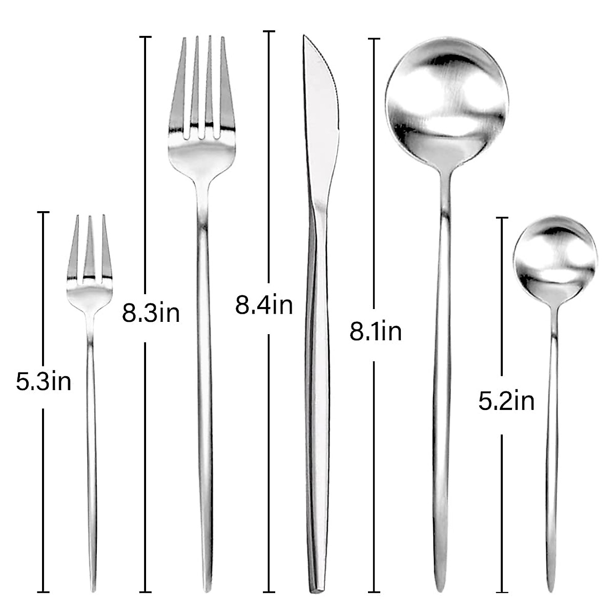 LAIION 30Peices Silverware Set, Stainless Steel Flatware Set for 6,Cutlery Tableware set Include Spoons And Forks Set, Matte Gold Utensil Set, Stain Finish, Dishwasher Safe Silver Color