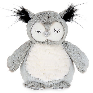 Bearington Baby Owlie Hugs-A-Lot Plush Stuffed Animal Gray Owl, 14"