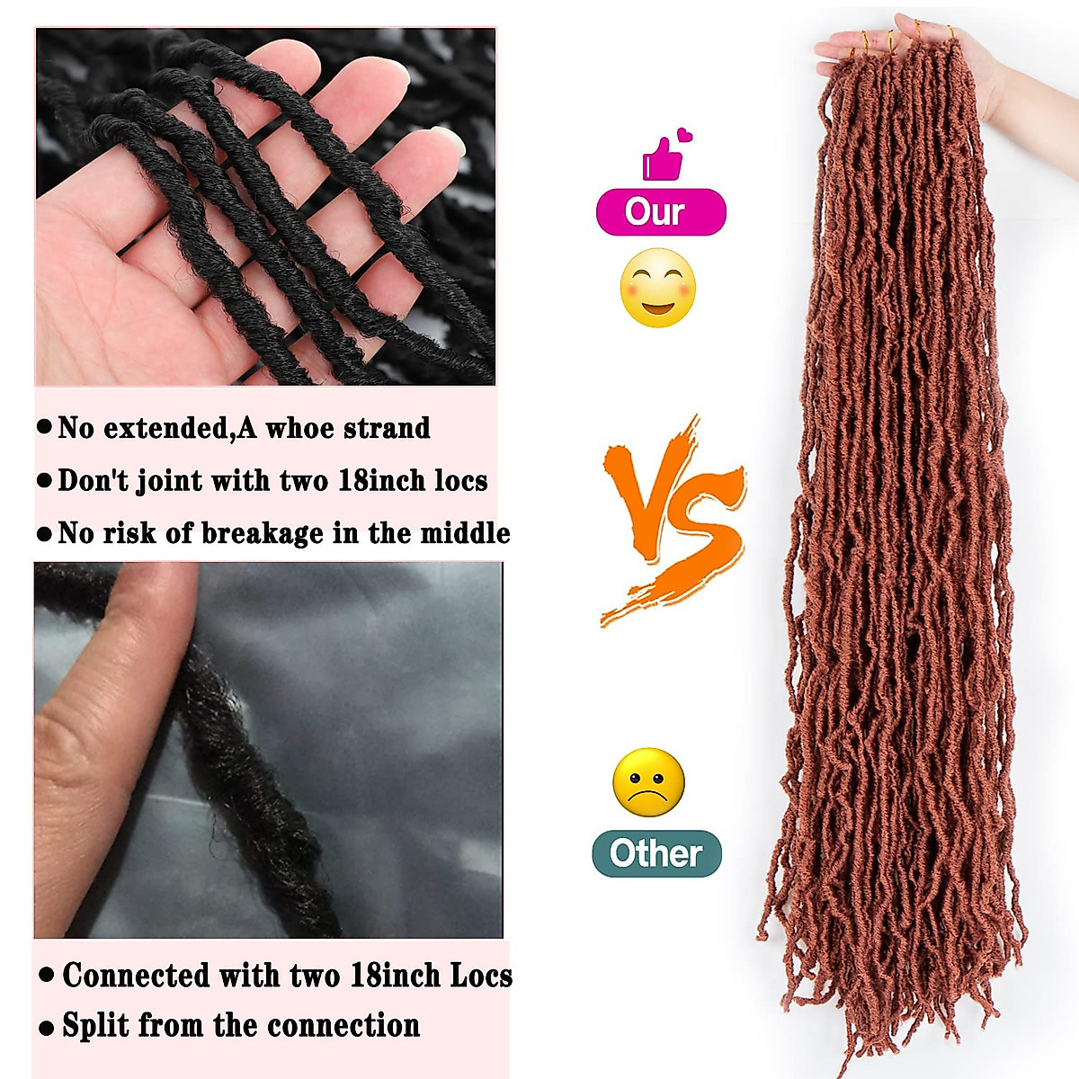 6Packs 36Inch Soft Locs Crochet Hair Faux Locs Crochet Braids Hair 350# Goddess Locs Synthetic Hair Extend Soft Locs Braiding Hair for Women (36 Inch (6packs), 350#)