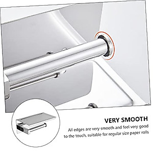DOITOOL 1pc Paper Towel Holder Toilet Tissue Holder Toilet Stand Stainless Steel Paper Towel Holder Self Adhesive Toilet Paper Dispenser Toilet Tissue Dispenser Holder Shampoo Stand Silver