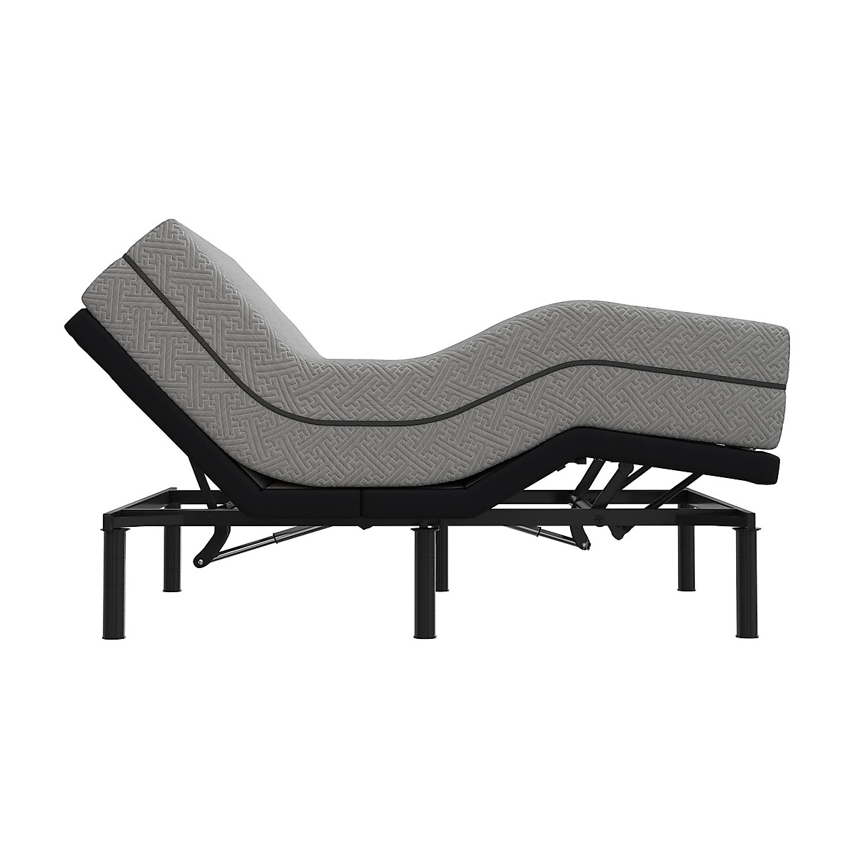Blissful Nights e4 Full Adjustable Bed Base Frame with 14" Soft Gel Infused Memory Foam Mattress
