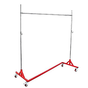 Migoda Z Rack Collapsible Rack,Height Adjustable Rolling Z Rack Clothes Rack, Heavy Duty Z Rack Garment Rack with Wheels - Ideal for Bedroom Storage and Organization