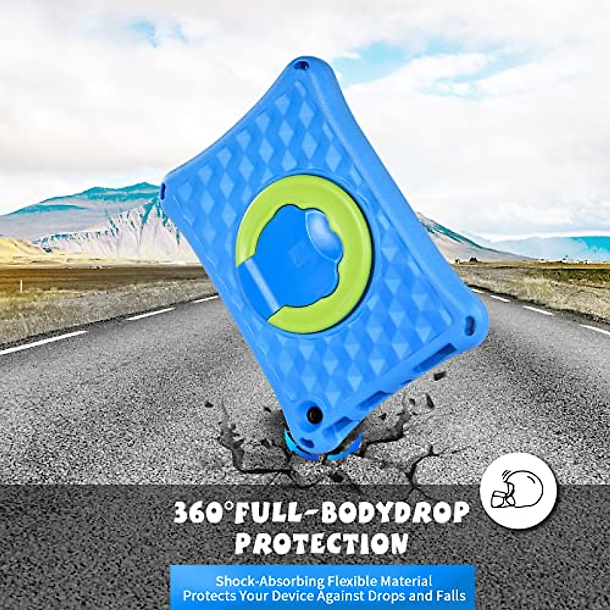 Fire HD 10 Tablet Case (2021 Released) 11th Generation and Fire HD 10 Plus Case, Lightweight EVA Kids Friendly Shockproof 360 Rotating Grip Handle Folding Stand Cover for Kids