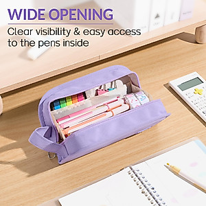 Sooez Wide Opening Pencil Case, Large Capacity Pencil Pouch Organizer Aesthetic Pencil Bag for School Supplies Stationery, Marker Pouch Makeup Bag Organizer
