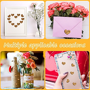 Wooden Love Heart Valentine's Day Wooden Hearts Valentine Rustic Wooden Love Heart Centerpieces Wedding Table Decor Heart Decor for DIY Craft Patch Autumn Thanksgiving Wedding Table Scatter (700 Pcs)