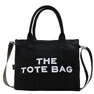 Cosetten Tote Bags for Women, Leather Tote Bag with Zipper, Shoulder/Crossbody/Handbag (Black, Large)