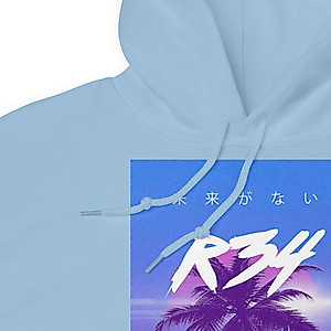 JG Infinite GTR R34 GT-R Skyline JDM Vaporwave Aesthetic Vapor Dreams Chillwave Unisex Hoodie Light Blue