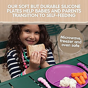Chewbeads Silicone Divided Plates - Set of 2 - Non Slip Toddler and Baby Plates - Dishwasher, Microwave & Freezer Safe Silicone Plates for Baby - 100% Silicone, BPA Free & Phthalate Free