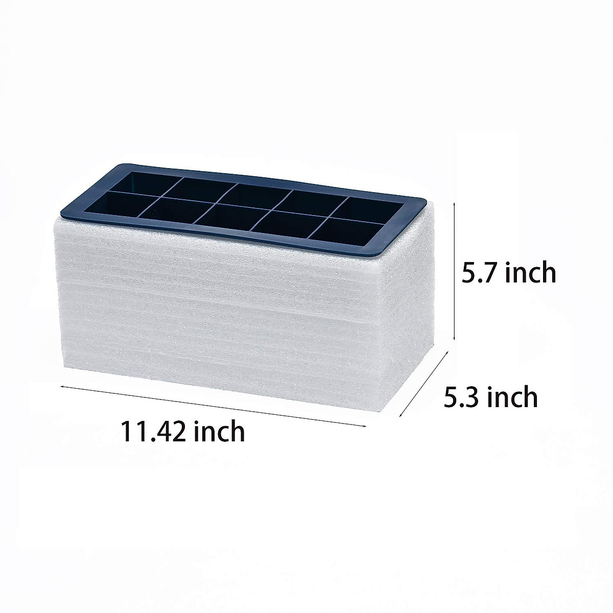 Clear Ice Cube Tray Silicone - Crystal Clear 2 Inch Ice Cube Maker,10 Large Ice Cubes Mold for Whiskey and Cocktail