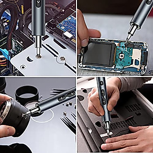 Ankilo Upgraded Version Electric Screwdriver 28 IN 1 Cordless Mini Power Precision Screwdriver Set with 24 Bits, Rechargeable Power Screwdriver for Phones Jewelers Laptops Watch