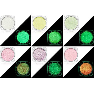 Wismee Glow in The Dark Body Face Glitter Gel, 6 Colors Chunky Holographic Body Glitter Makeup for Body, Face, Hair, Eyeshadow, Glitter for Halloween, Resin, Tumblers, Craft, Cosmetic & Nail Art