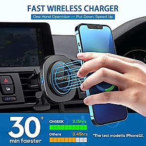 Magnetic Car Mount Charger, 【Upgraded Version】 CHGeek Wireless Car Charger Phone Mount Phone Vent Holder ONLY for iPhone 13/13 Mini / 13 Pro / 13 Pro Max / 12/12 Mini / 12 Pro / 12 Pro Max