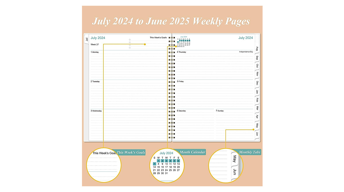 2024-2025 A4 Weekly & Monthly Planner - Boost Productivity