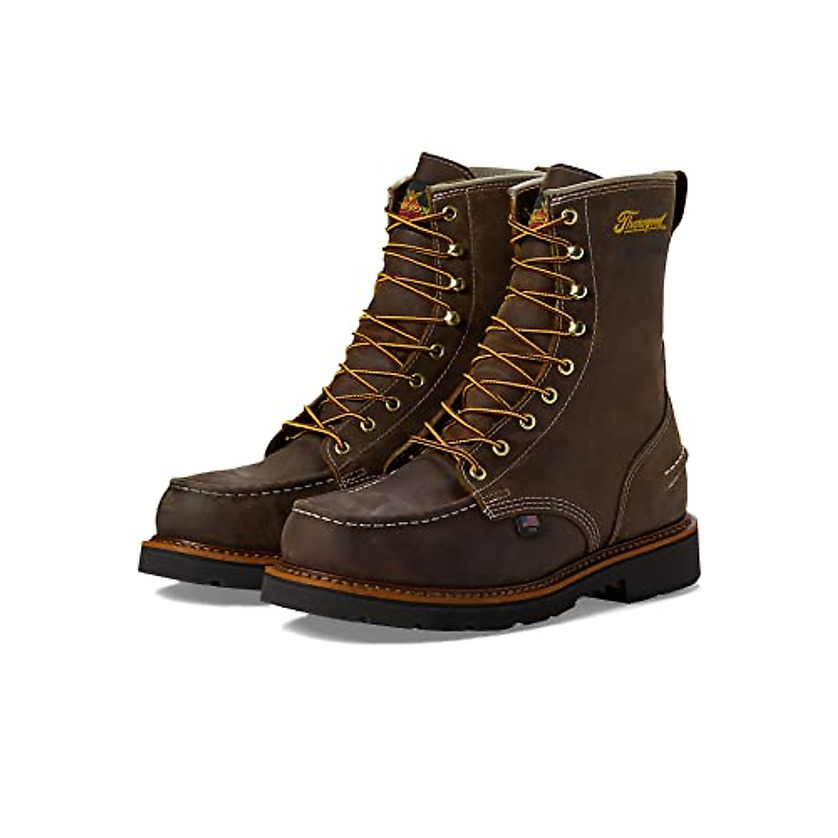 Thorogood 1957 Series 8” Waterproof Moc Toe Work Boots for Men - Soft Toe, Full-Grain Leather with Comfort Insole and Slip-Resistant Heel Outsole; EH Rated, Trail Crazyhorse - 8 2E US