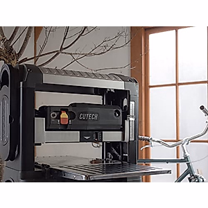 Cutech 40200H 13-Inch Spiral Cutterhead Benchtop Planer with 26 Tungsten Carbide Inserts, Snipe Lock, and Side Crank