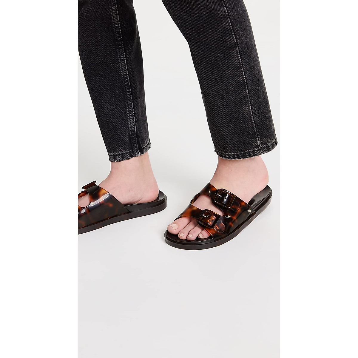 Melissa Women's Wide Sandals, Brown/Tortoise, 7 Medium US