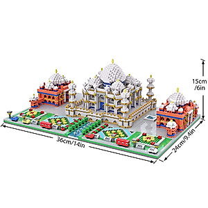 SEMKY Micro Mini Blocks Taj Mahal Famous Landmark Model Set,(5477Pieces) -Building and Architecture Toys Gifts for Kid and Adult