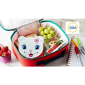 Food Storage Containers with lids 8 Pack (16 Pieces), Snack Containers Cute Plastic Animal Print Storage Lunch Box, Easy open Stackable Bpa Free Plastic, Space-Saving (Dog)