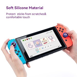Yocore Purple Devil Switch Thumb Grip Caps,Soft Silicone Thumb Grips,Analog Stick Caps Soft Silicone Joystick Caps for Switch/OLED/Switch Lite,4 Pcs