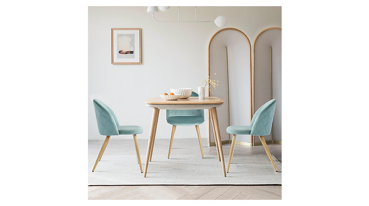 FurnitureR Aqua Upholstered Velvet Dining Chair - Elegant & Comfortable
