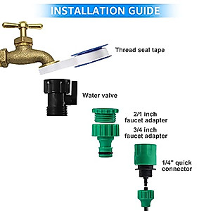 26.2FT Outdoor Mist Cooling System Fan Misting Kit Irrigation Animal Plants Swimming Pool Cooler with 1/4inch Tube Hose Pipe 7 Brass Metal Nozzles Jets Misters for Patio Garden Home