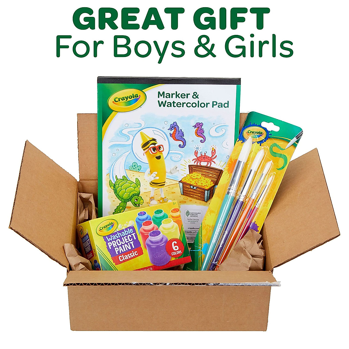 Crayola Kids Paint Set, Washable Kids Paint, Craft Supplies, Gift for Kids, Ages 3, 4, 5, 6, 7 [Amazon Exclusive]