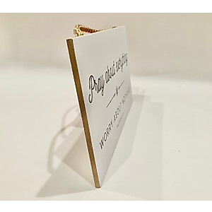 Farmhouse Style Bible Verse Wall Decor Wood Sign 9.5 x 5.5 Inch Wood Made In The USA (Pray About Everything (White), 9.5 x 5.5)
