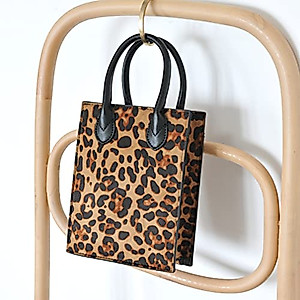 Leopard Print Shoulder Handbag Mini Tote Women Cross Body Bag Purse (Brown Leopard)