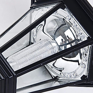 Ksovv LED Solar Glass Lantern Outdoor Aluminum Wall Lights Waterproof IP54 Home Garden Wall Sconce Anti-Rust Die-cast Aluminum Door Wall Lamps Terrace Intelligent Light