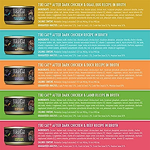 Tiki Cat After Dark, Variety Pack, High-Protein and 100% Non-GMO Ingredients, Wet Cat Food for Adult Cats, 2.8 oz. Cans (Pack of 12)