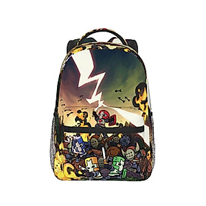 DSERC Castle Cartoon Crashers Anime Backpacks Laptop Backpack Unisex Cartoon Double Shoulder Bag for Camping Travel Daypack