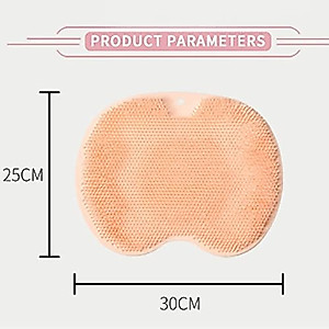 Hfpengzan Shower Foot & Back Scrubber, Wall Mounted Massage Pad, Silicone Bath Massage Cushion Brush with Suction Cups for Body Scrubber Improve Foot Circulation & Soothes Tired Feet (Orange)