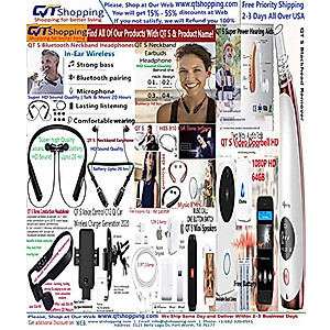 QT S Bluetooth Headset, Lightweight Retractable for Neckband Bluetooth Headphones for Sports Exercise Home & Office, Noise Cancelling Stereo Neckband Wireless Headset Talk 9-10 Hours (Silver)